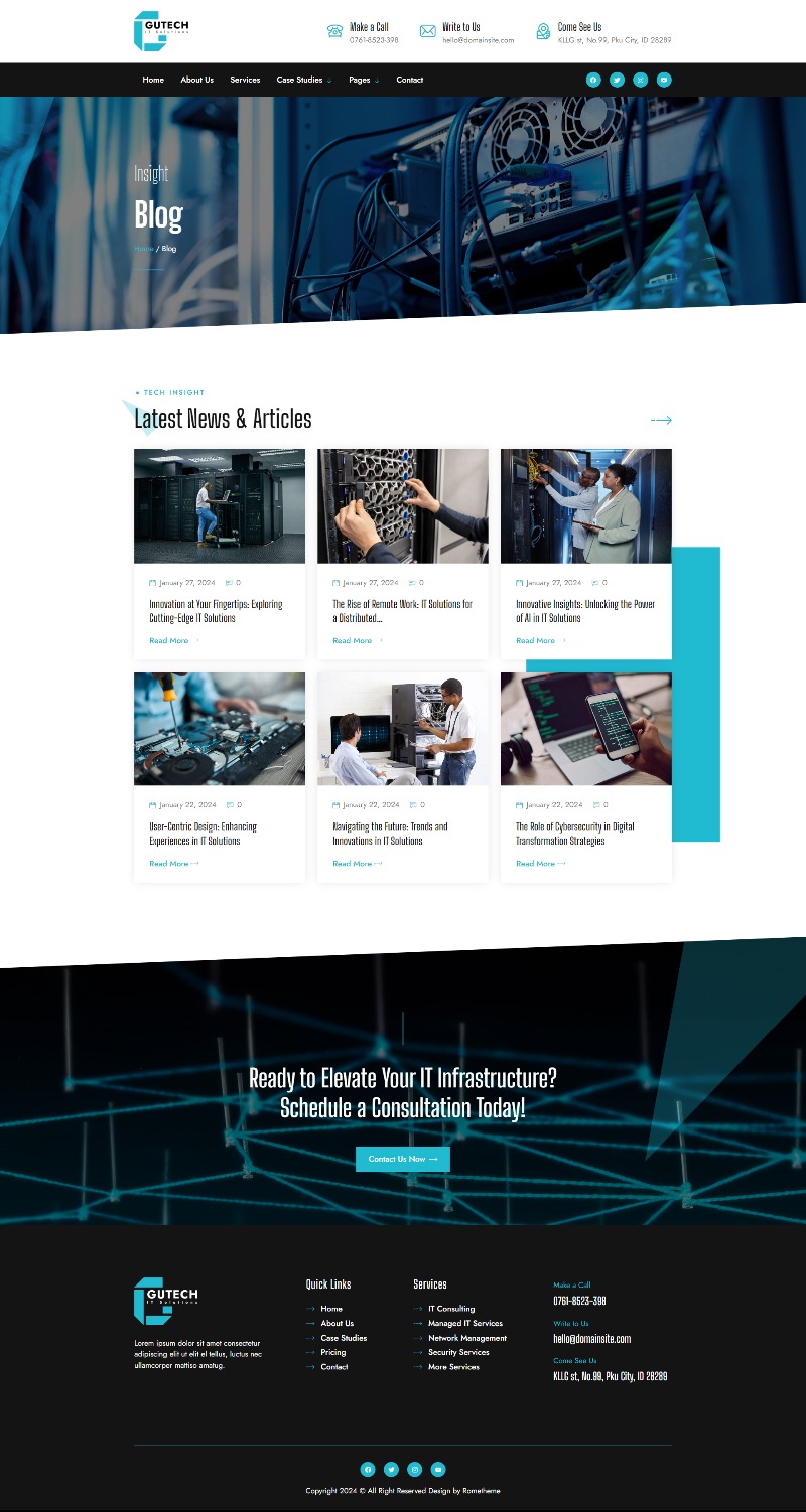 Gutech - IT Solutions Elementor Template Kit by Rometheme | ThemeForest